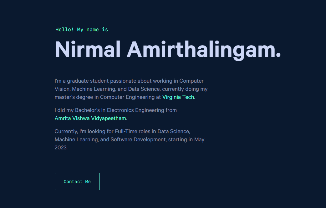 Nirmal | DS | ML | CV | SW